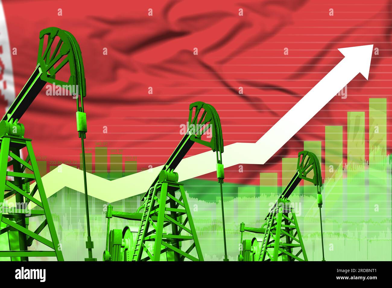 Belarus oil industry concept, industrial illustration - rising up chart ...