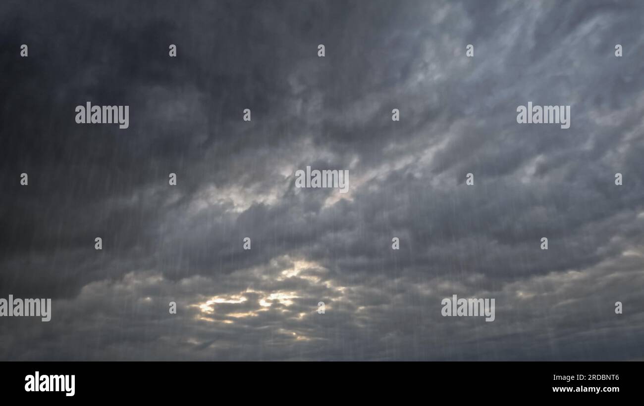 falling rain on sky with clouds - beautiful weather bg - photo of ...