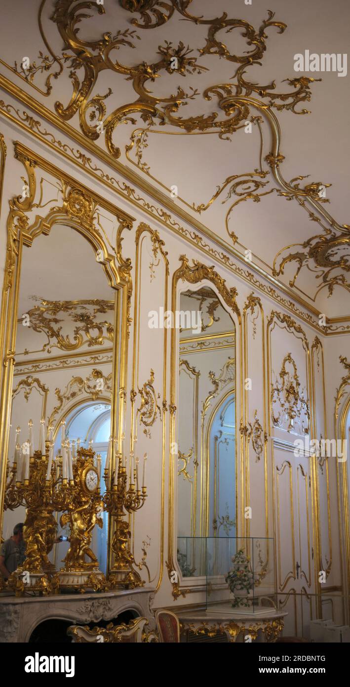The beautiful interior of Festetics Palace Keszethely , Hungary Stock ...