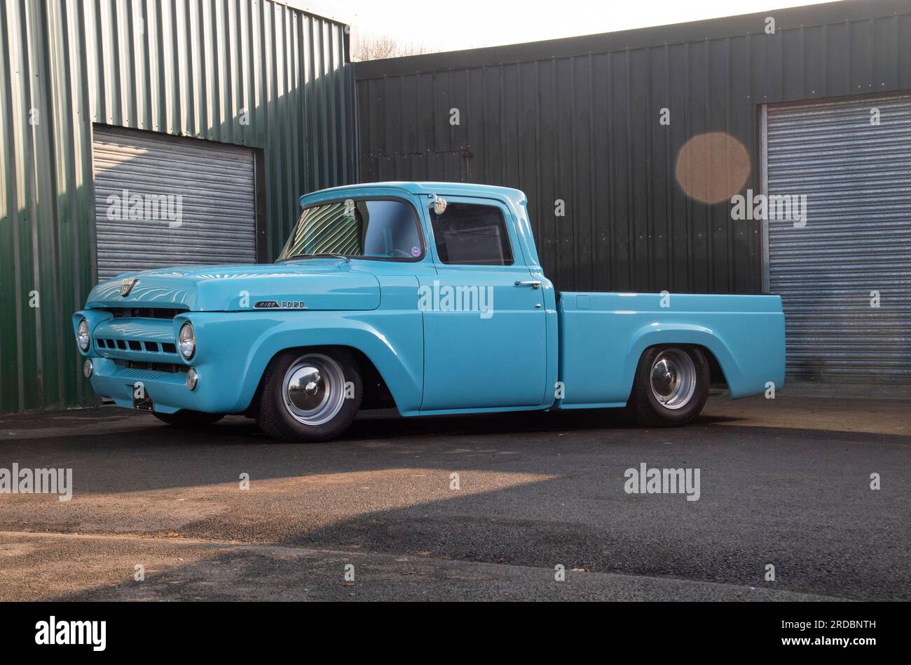 lowered Ford F100 classic American pick up truck Stock Photo - Alamy