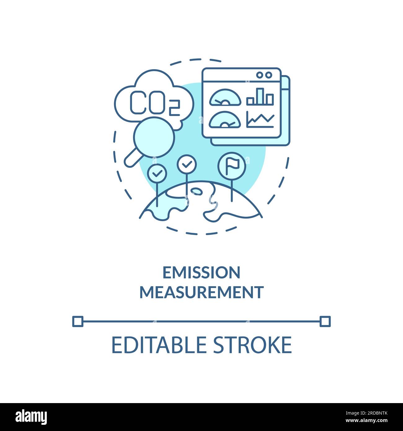 2D emission measurement concept icon Stock Vector Image & Art - Alamy