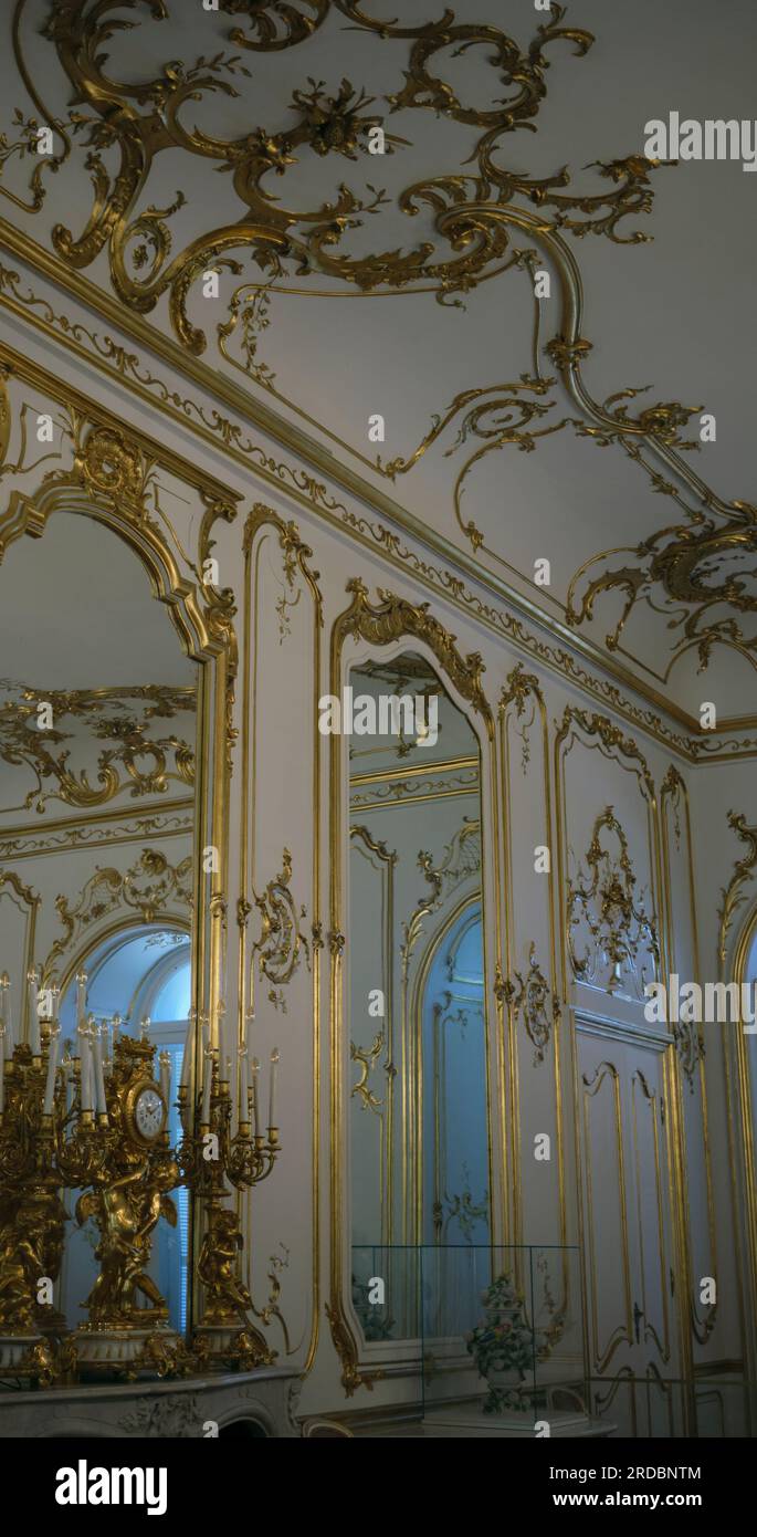 The beautiful interior of Festetics Palace Keszethely , Hungary Stock ...