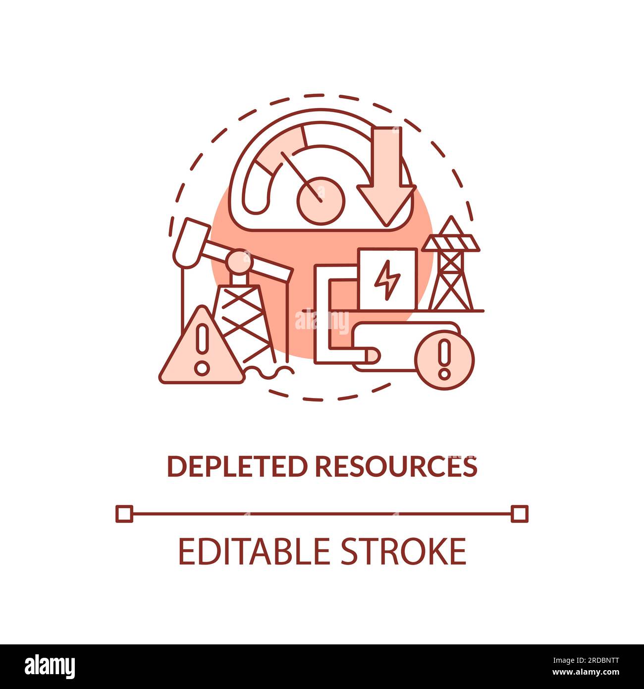 2D depleted resources concept icon Stock Vector Image & Art - Alamy