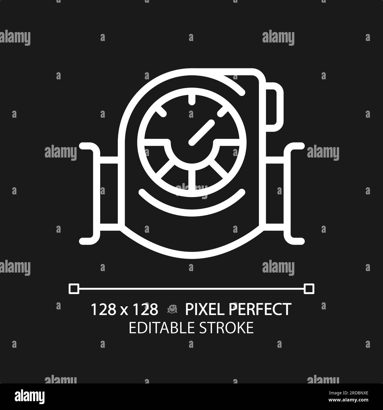 Pressure gauge white linear icon for dark theme Stock Vector Image ...