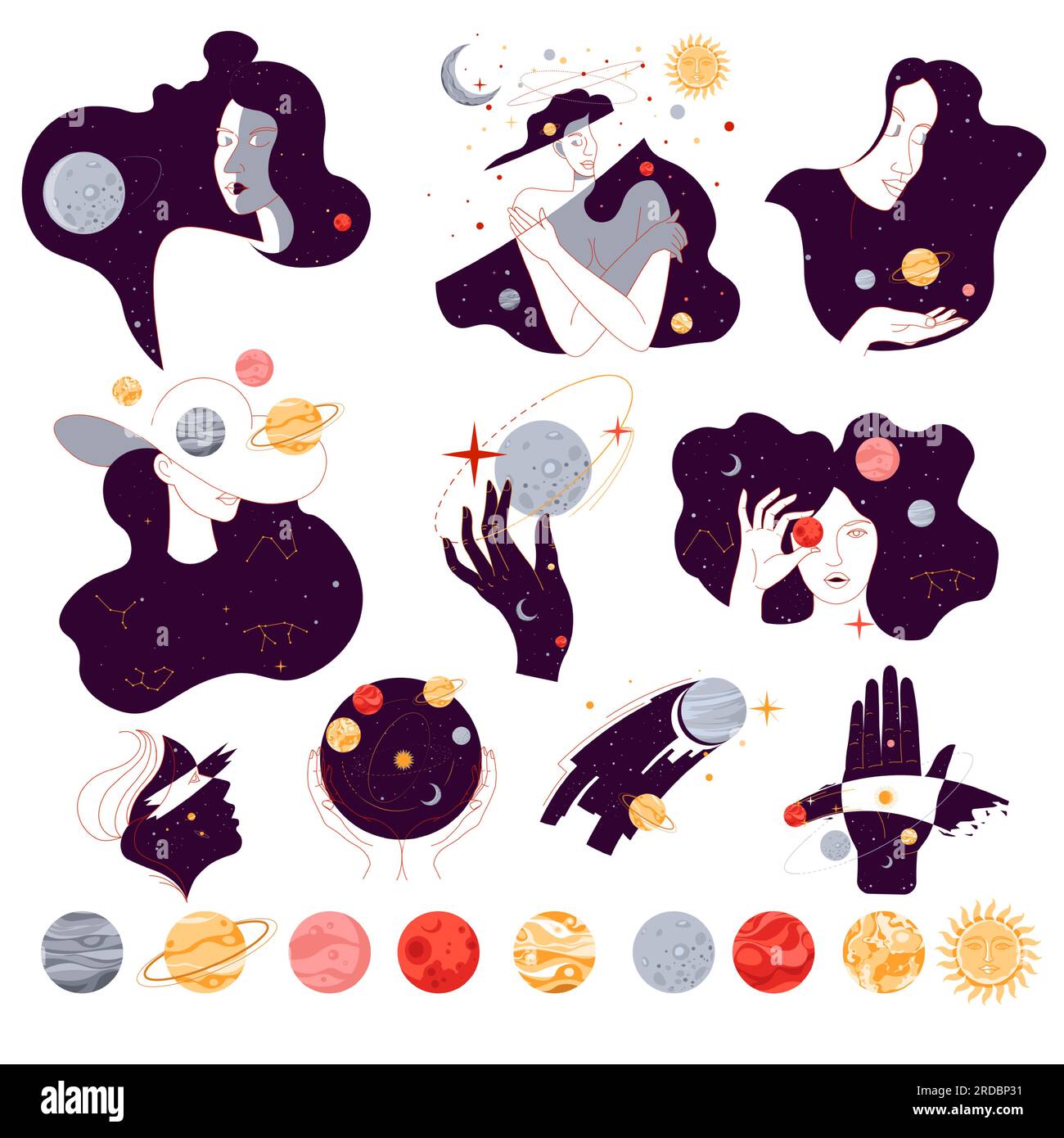 Universe and outer space solar system planets Stock Vector Image & Art ...