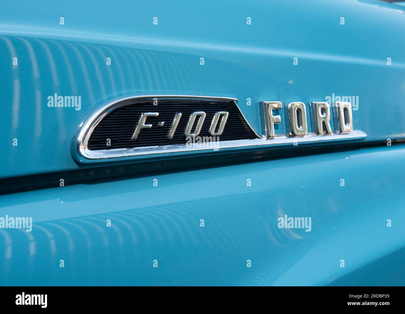 lowered Ford F100 classic American pick up truck Stock Photo - Alamy