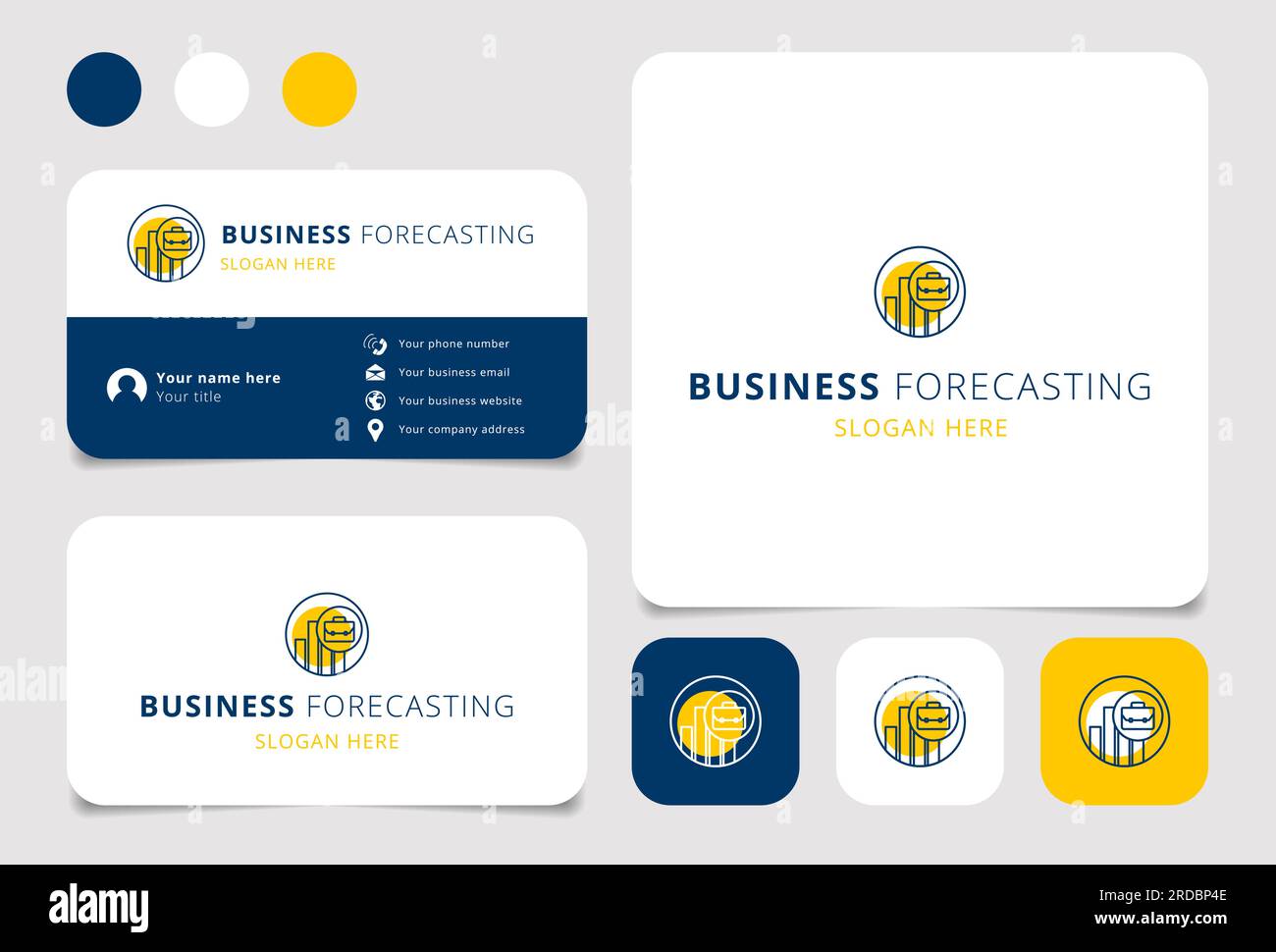 Business forecasting logo design with editable slogan. Branding book ...