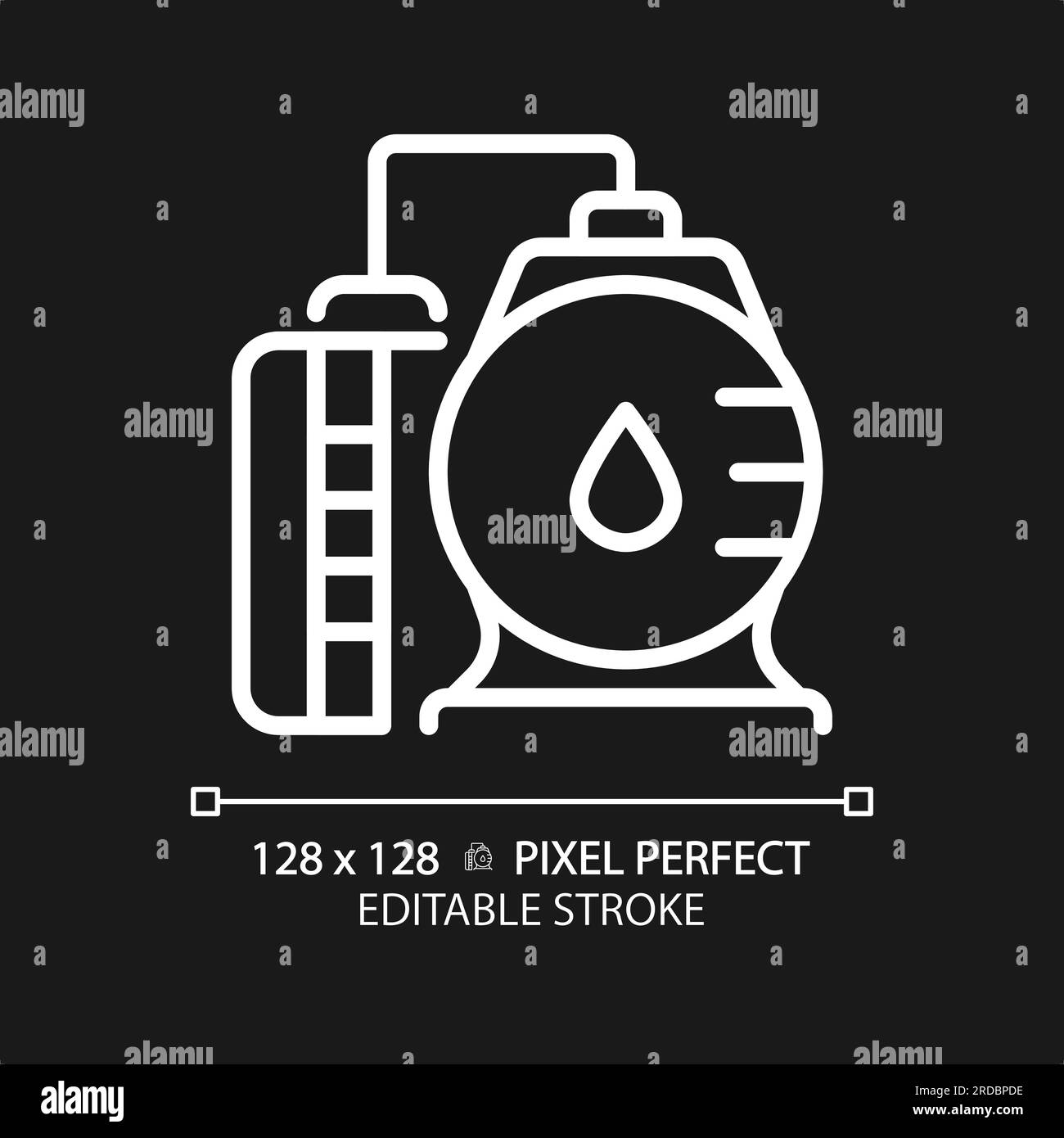 Oil refinery white linear icon for dark theme Stock Vector Image & Art ...