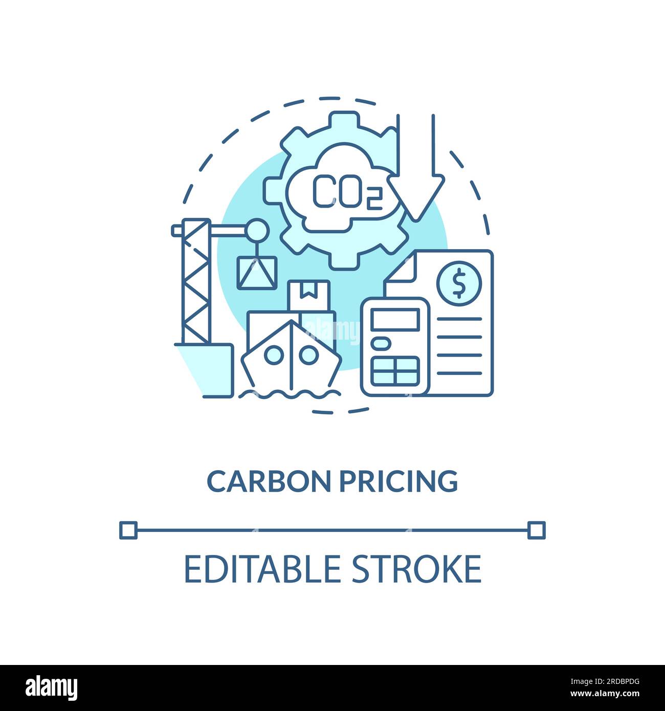 Editable carbon pricing linear concept, isolated vector, blue thin line ... Editable carbon pricing linear concept, isolated vector, blue thin line ...