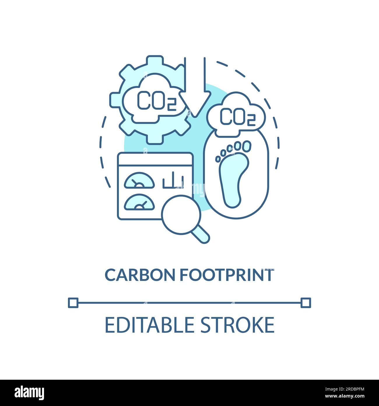 2D carbon footprint concept linear icon Stock Vector Image & Art - Alamy