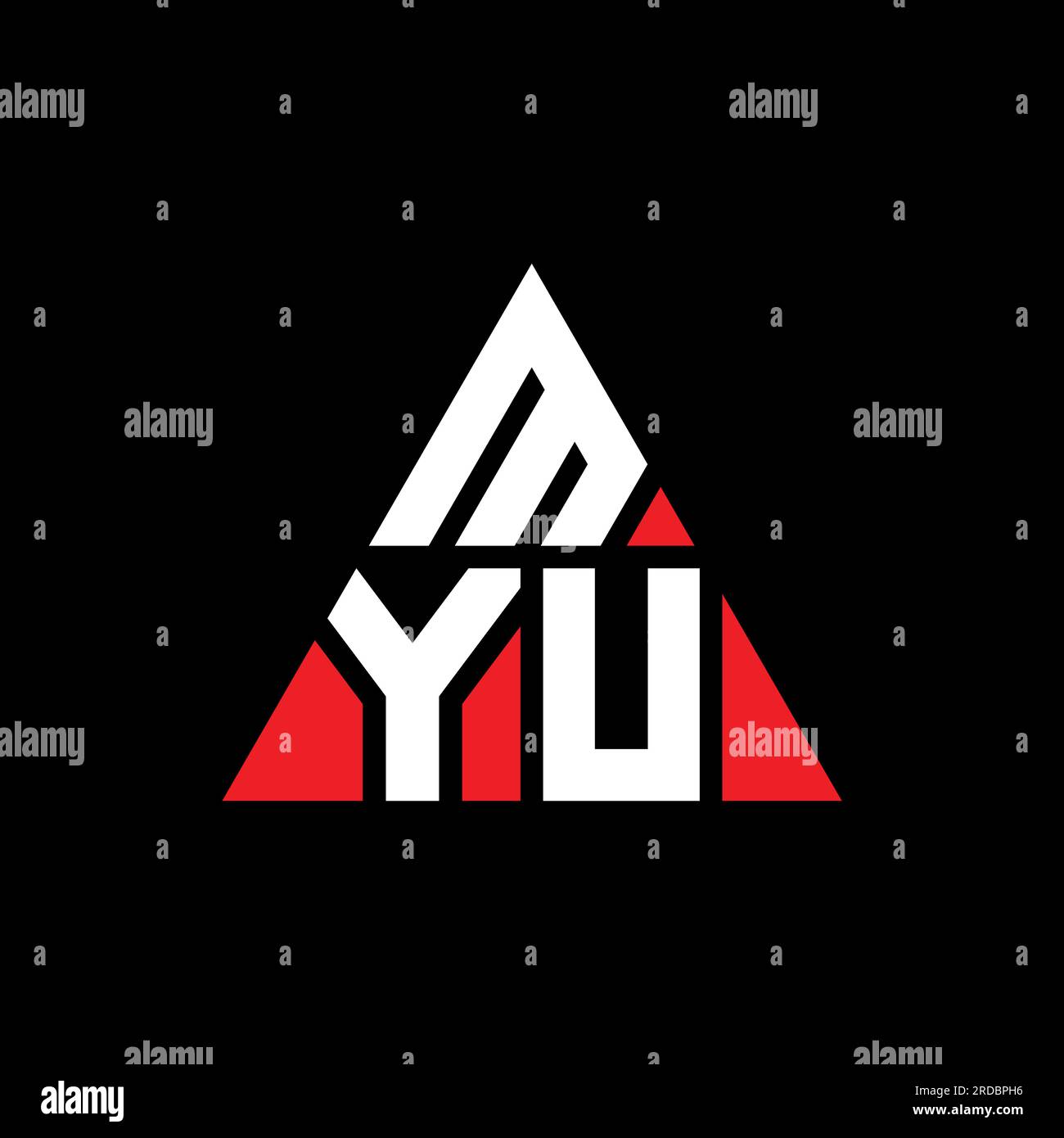 MYU triangle letter logo design with triangle shape. MYU triangle logo ...