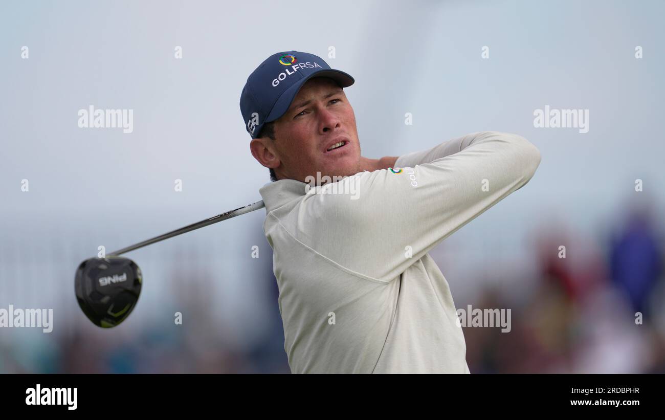 South Africa's Christo Lamprecht (amateur) plays a shot from the 4th ...