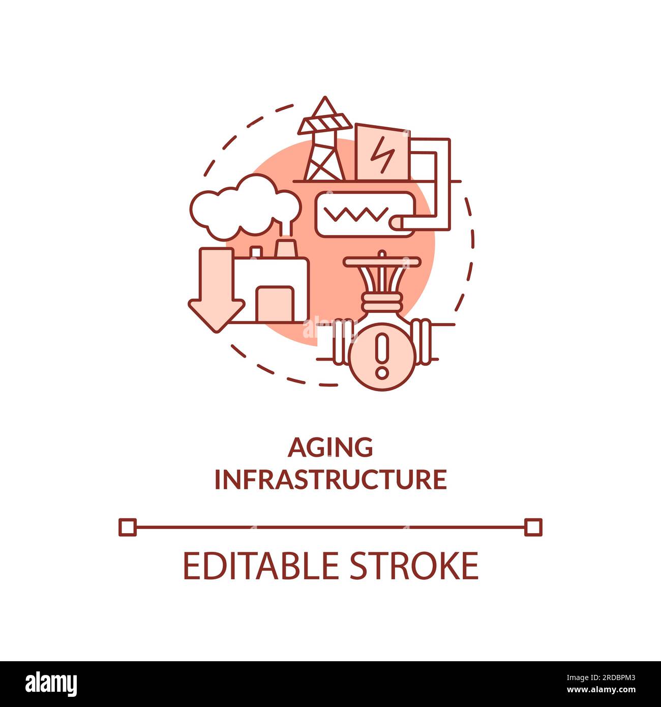 2d Aging Infrastructure Concept Icon Stock Vector Image And Art Alamy