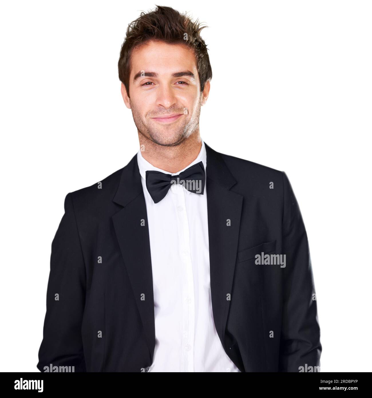 All class. Studio portrait of a handsome young man wearing a tuxedo ...