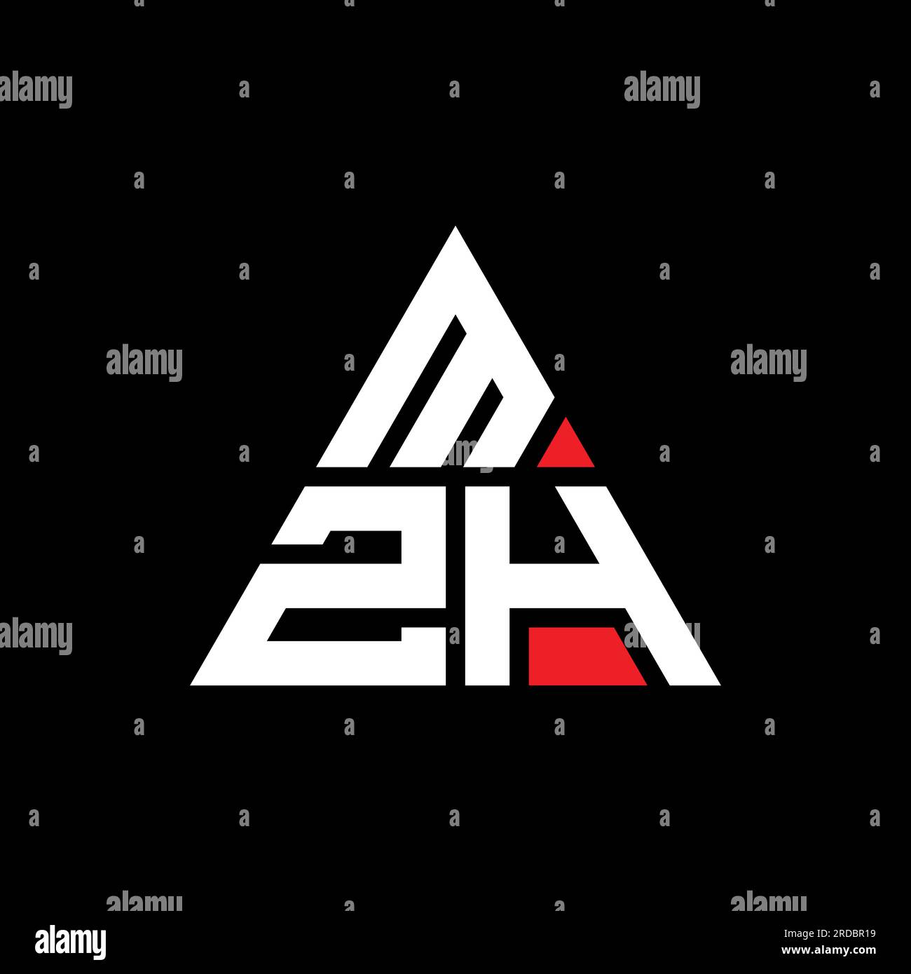 MZH triangle letter logo design with triangle shape. MZH triangle logo ...