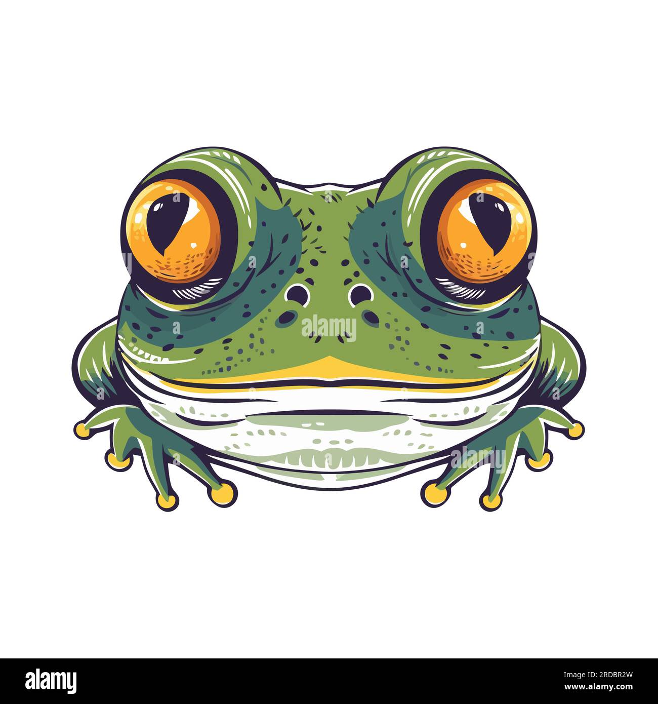 Frog head logo design. Abstract drawing frog face. Cute frog face ...