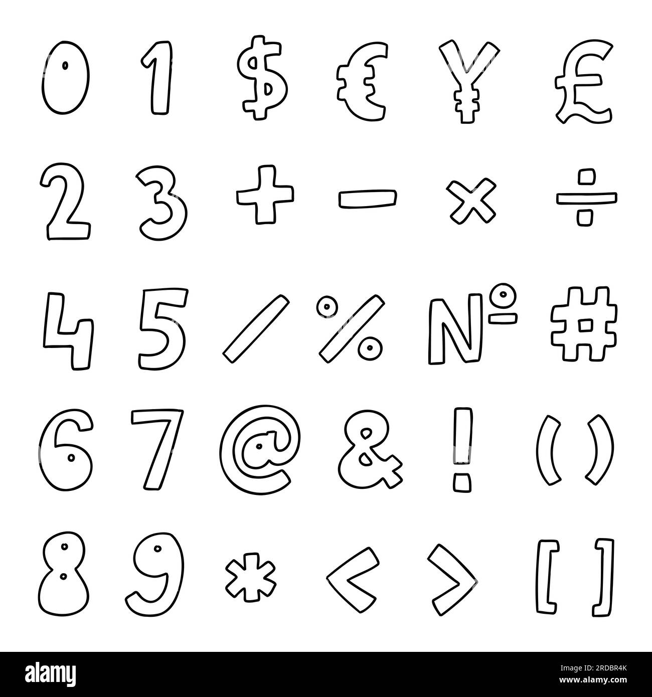 Simple black special mathematical and other symbols and signs font 0 to ...