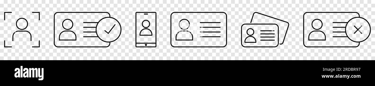 ID and verification icons set. Vector illustration isolated on ...