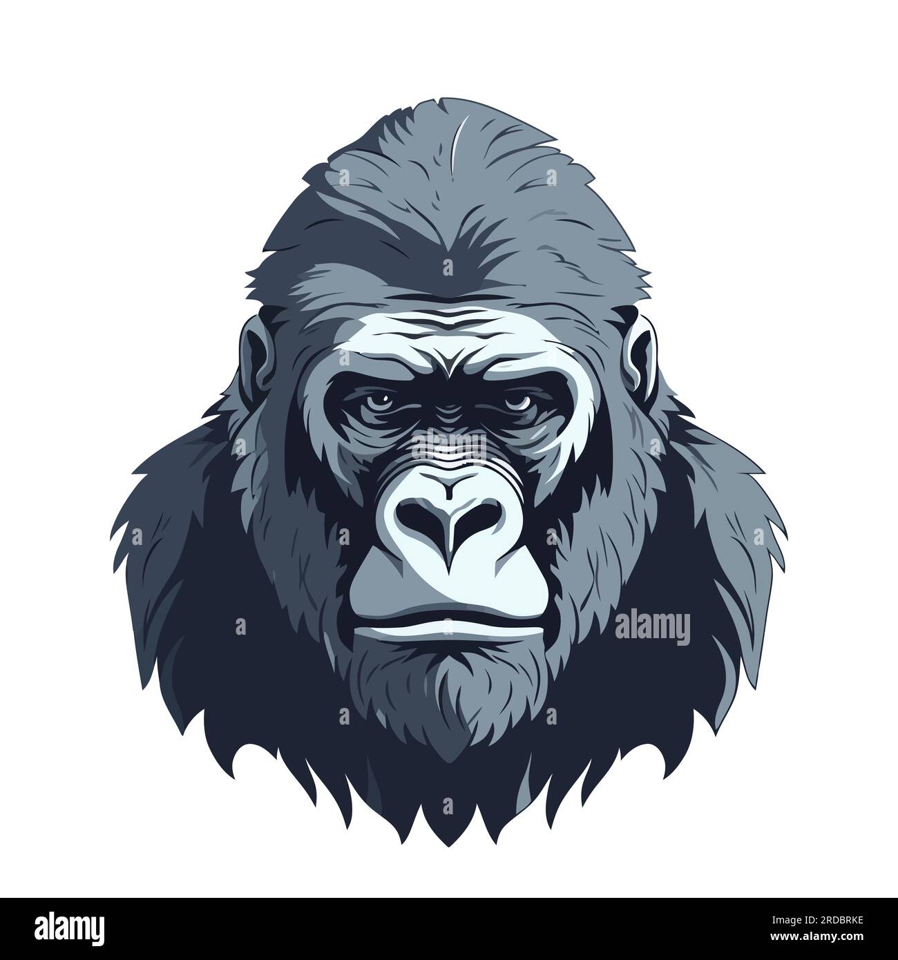 Gorilla head logo design. Abstract drawing gorilla face. Cute gorilla face isolated. Vector ...