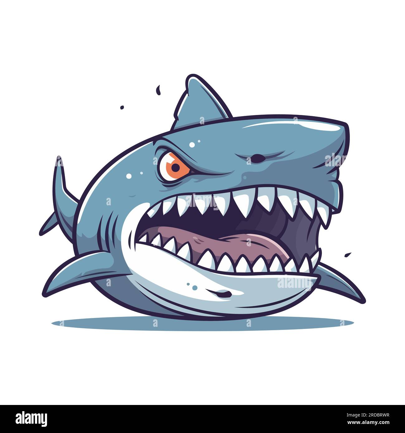 Angry blue shark logo icon. Image of angry shark isolated on white ...
