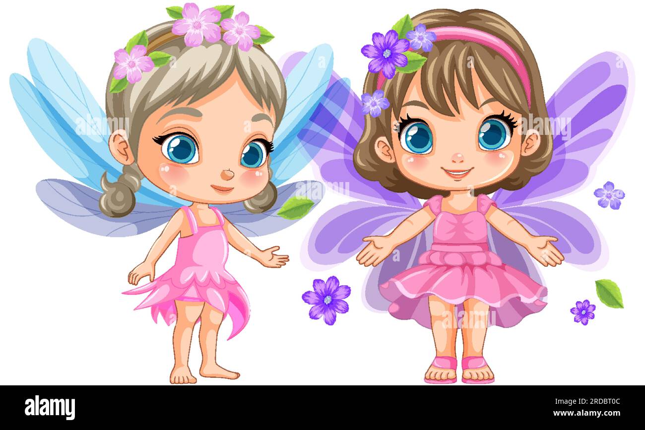 Cute fantasy fairy cartoon character illustration Stock Vector Image ...