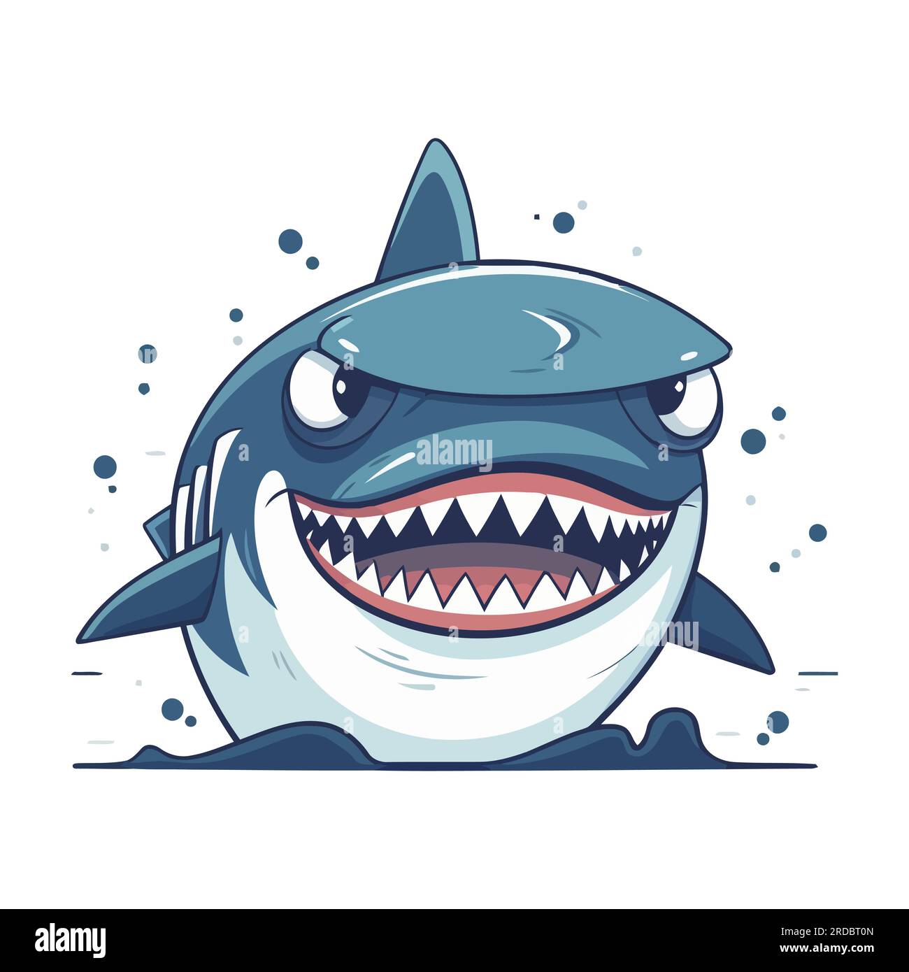Angry blue shark logo icon. Image of angry shark isolated on white ...
