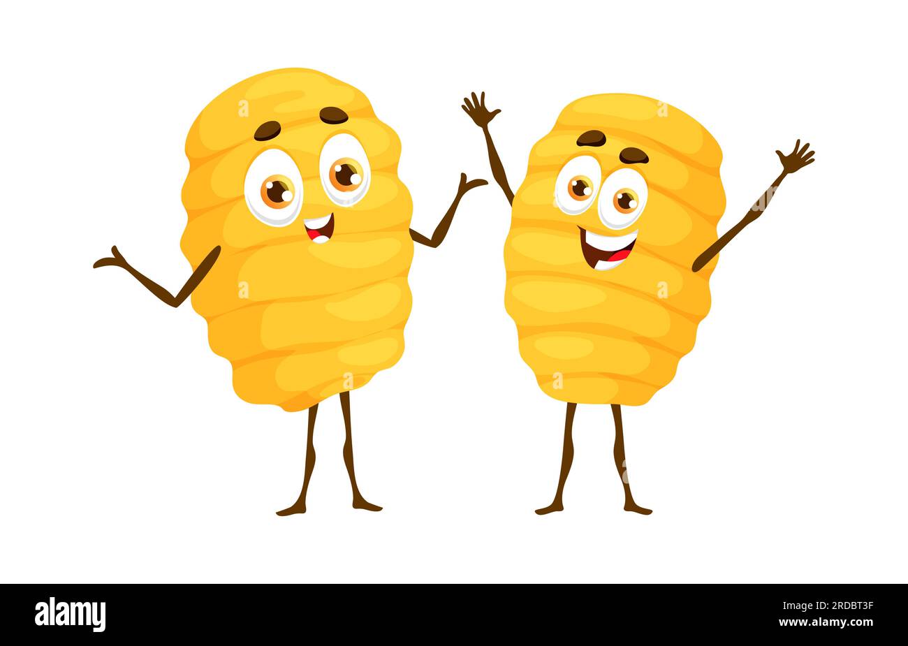 Cartoon gnocchi Italian pasta cute characters. Noodle dish comical ...