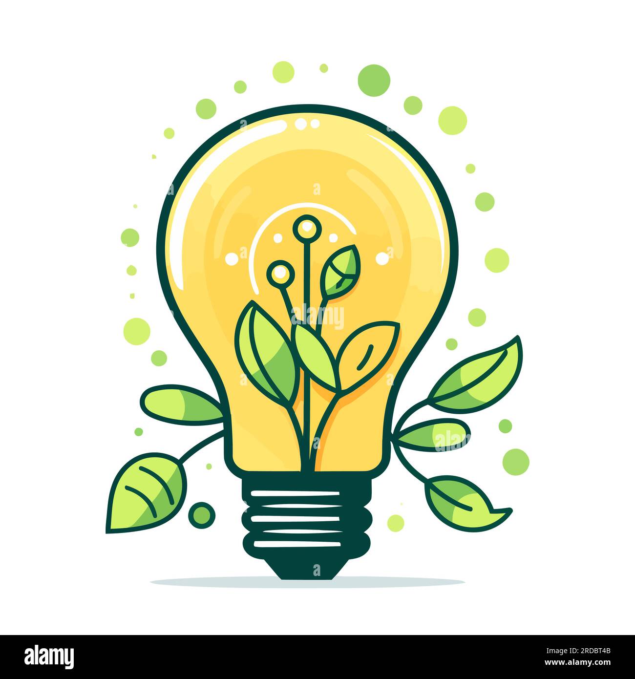 Eco friendly light bulb with green plants. Renewable and sustainable ...