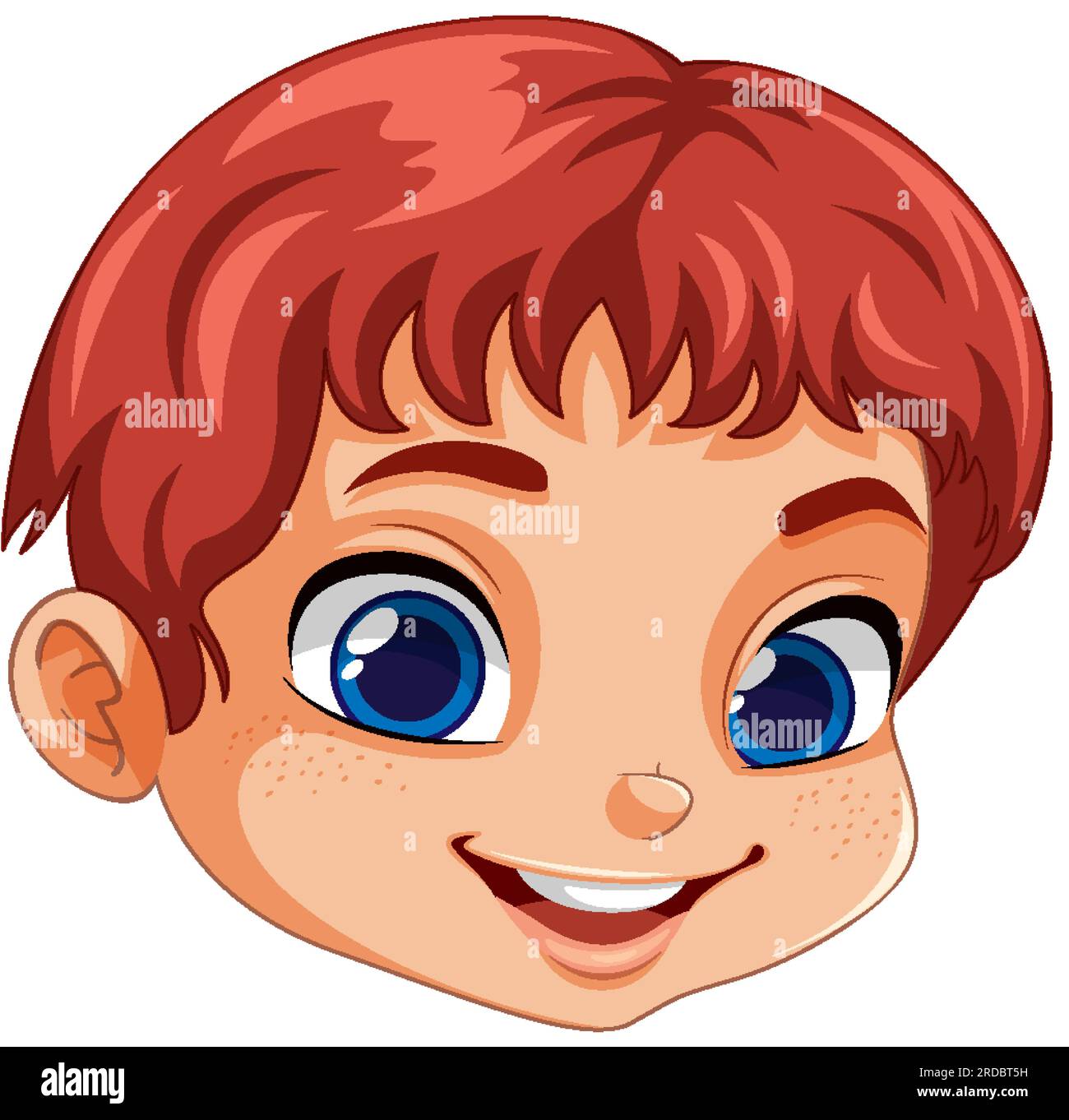 Cute Boy Face with Red Hair Vector illustration Stock Vector Image ...