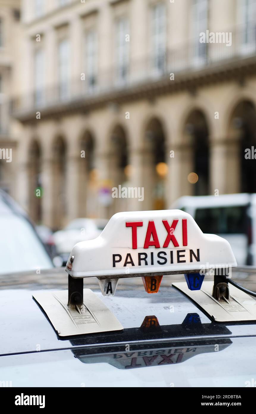 Taxi sign in Paris, France Stock Photo - Alamy