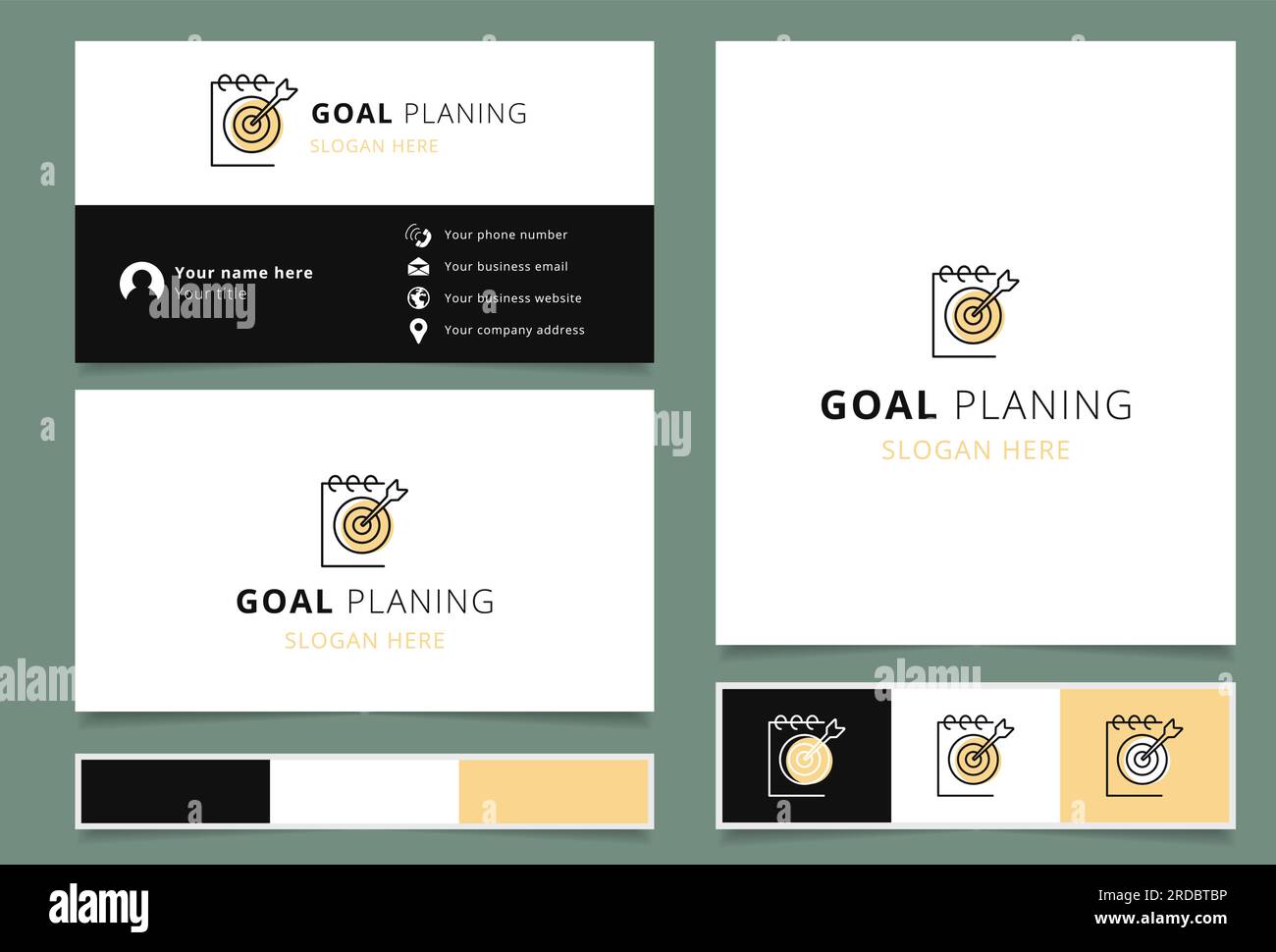 Goal planning logo design with editable slogan. Branding book and ...