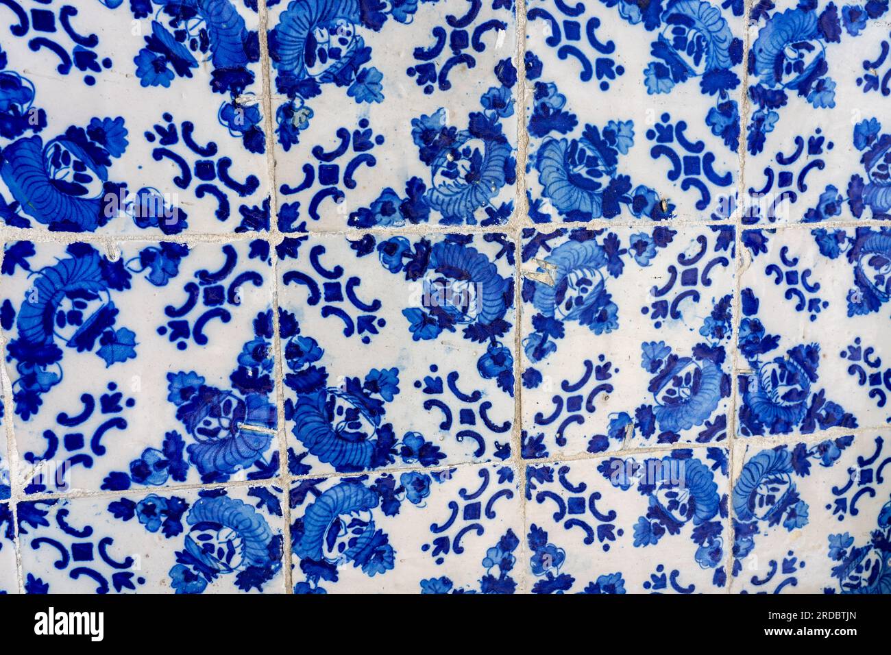 famous close up white and blue azulejo tiles in porto Portugal Stock ...