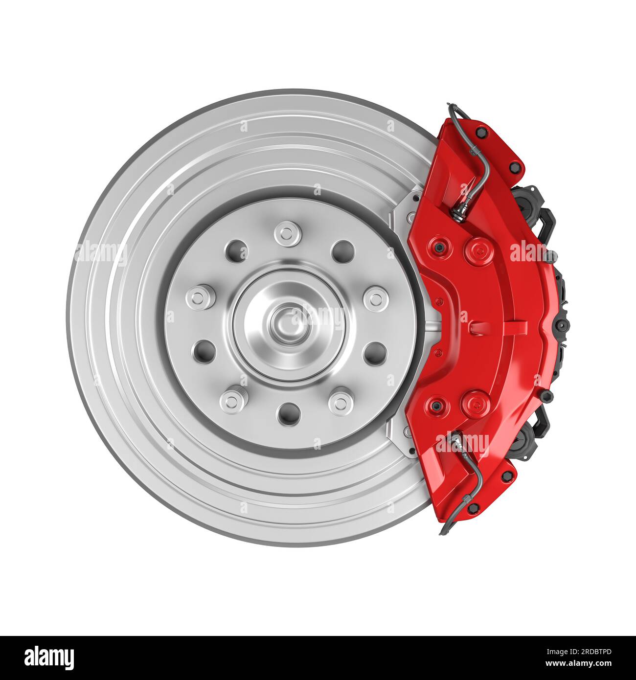 Braking system. Car brake disk with caliper isolated on white background. 3d illustration Stock ...