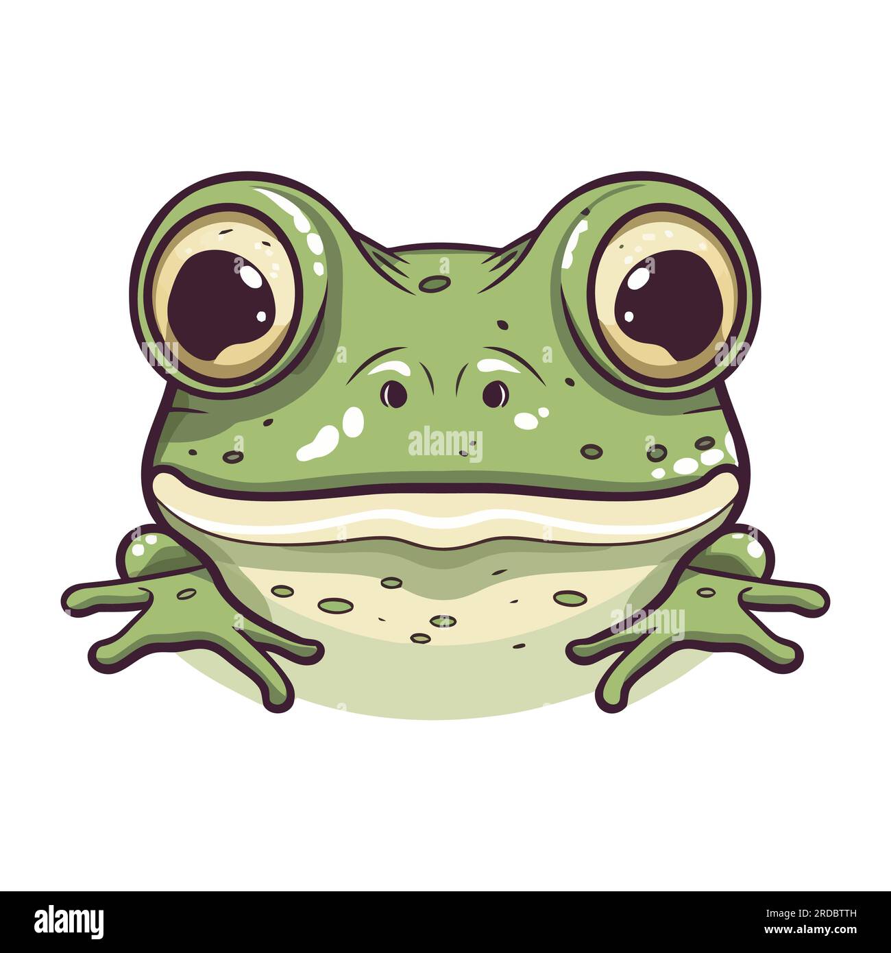 Frog head logo design. Cute frog face isolated Stock Vector Image & Art ...