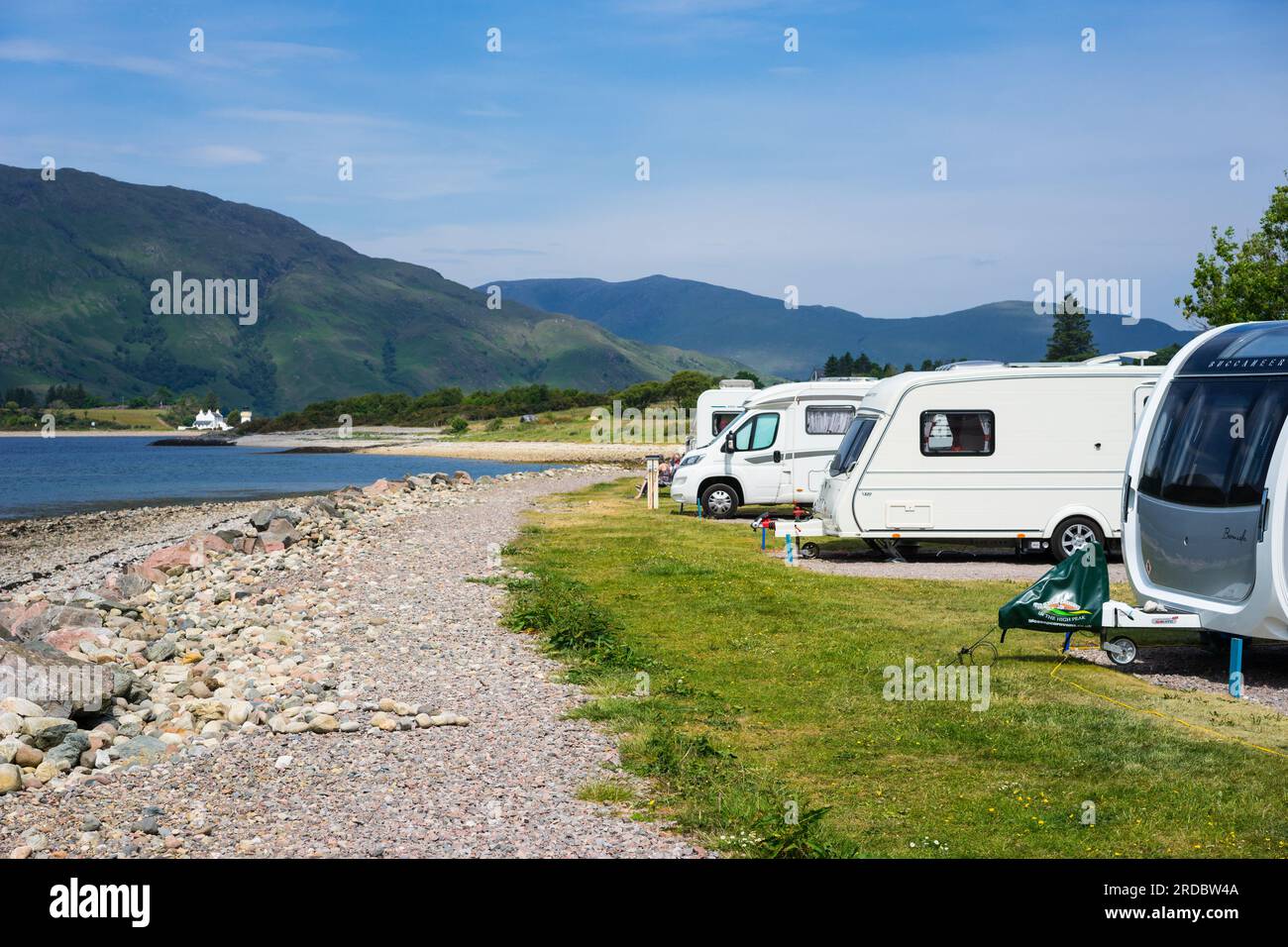Caravans and Campervans at Bunree Campsite, Onich, Fort William ...