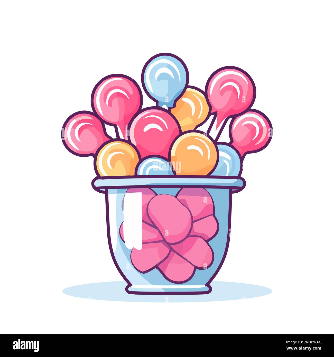 Lollipop image isolated. Set of various sweet lollipop on stick. Sweet ...