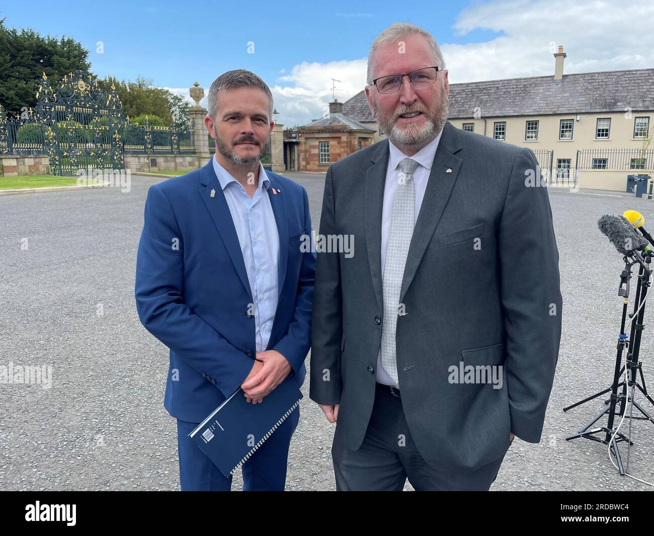 Ulster Unionist leader Doug Beattie (right) and deputy Robbie Butler at ...