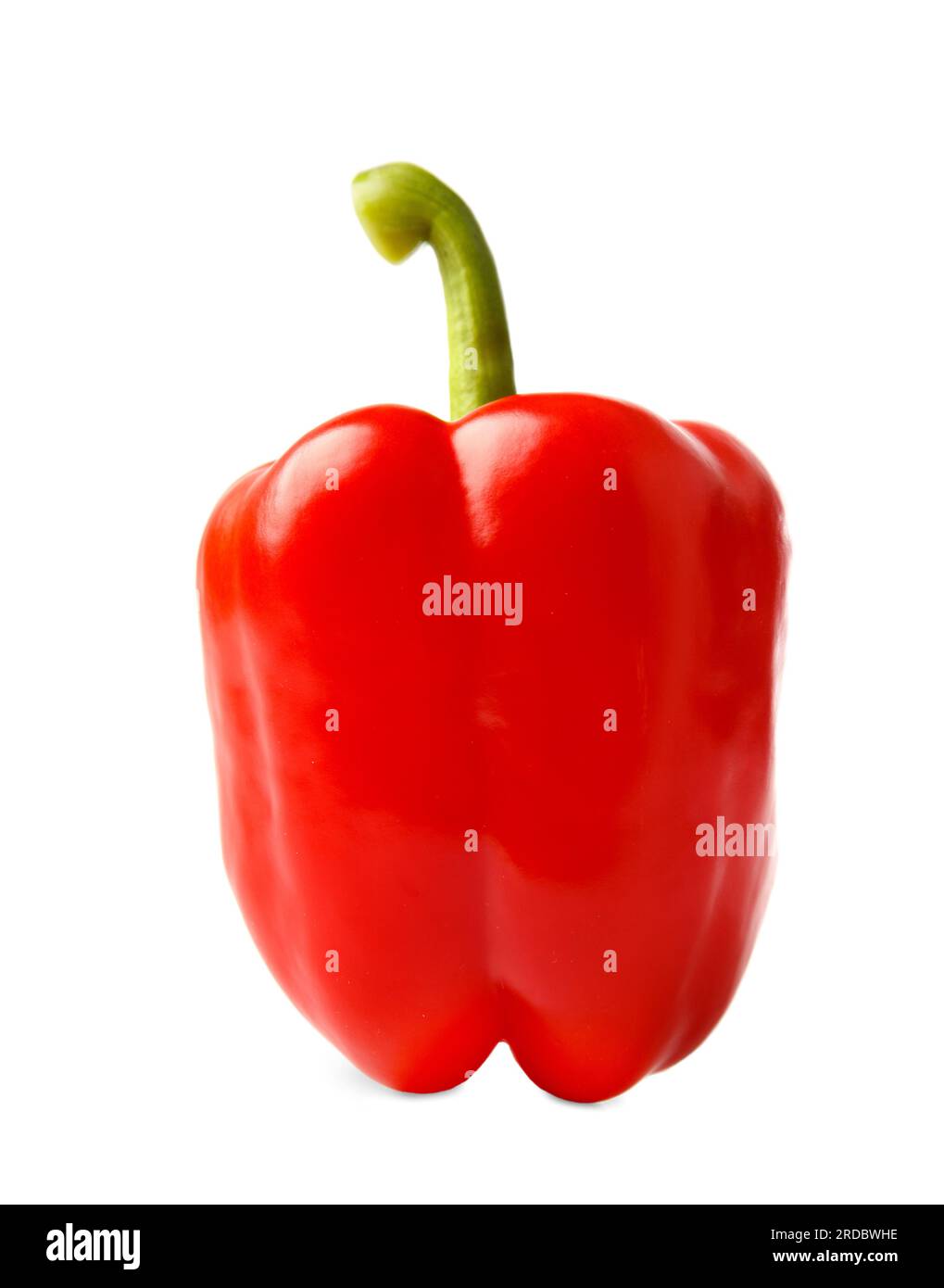 Large sweet red bell pepper isolated on white background, close-up ...