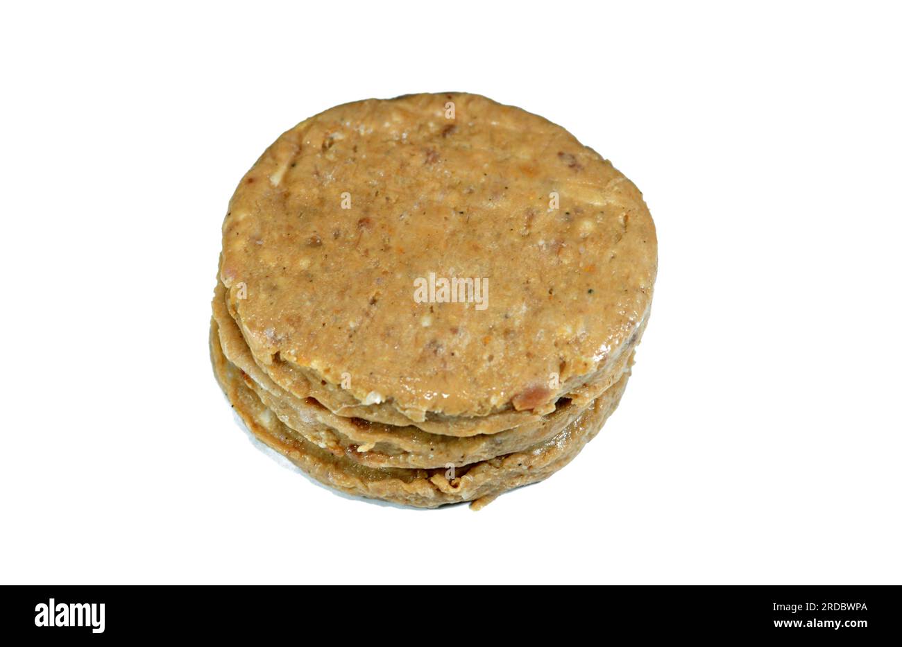 Raw uncooked beef burger ready to be cooked and fried in shallow oil ...