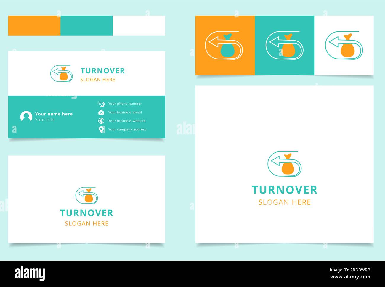 Turnover logo design with editable slogan. Branding book and business ...
