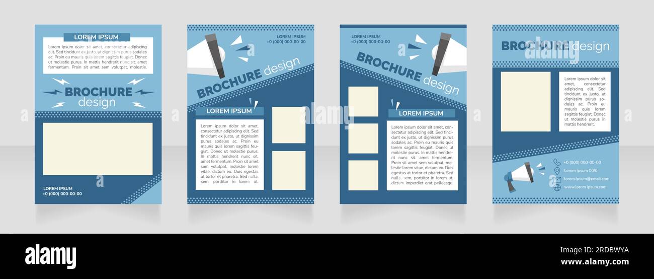 Social media campaign blue blank brochure layout design Stock Vector ...