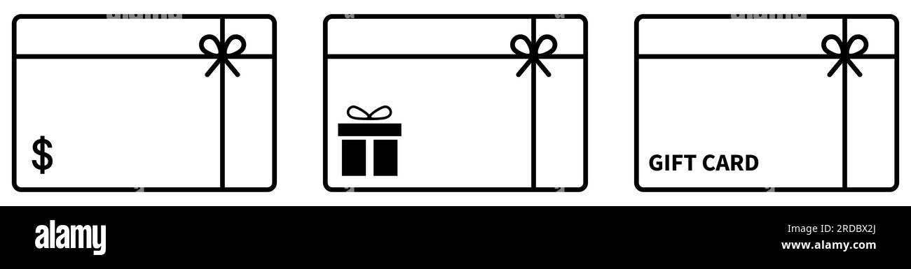 Gift line card icon set. Vector illustration isolated on white ...