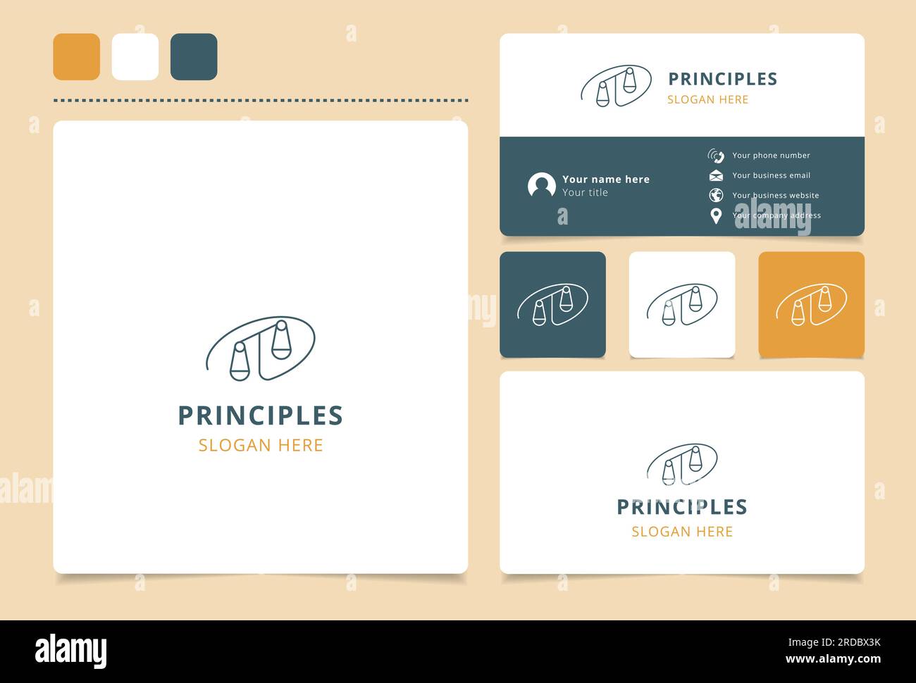 Principles logo design with editable slogan. Branding book and business ...