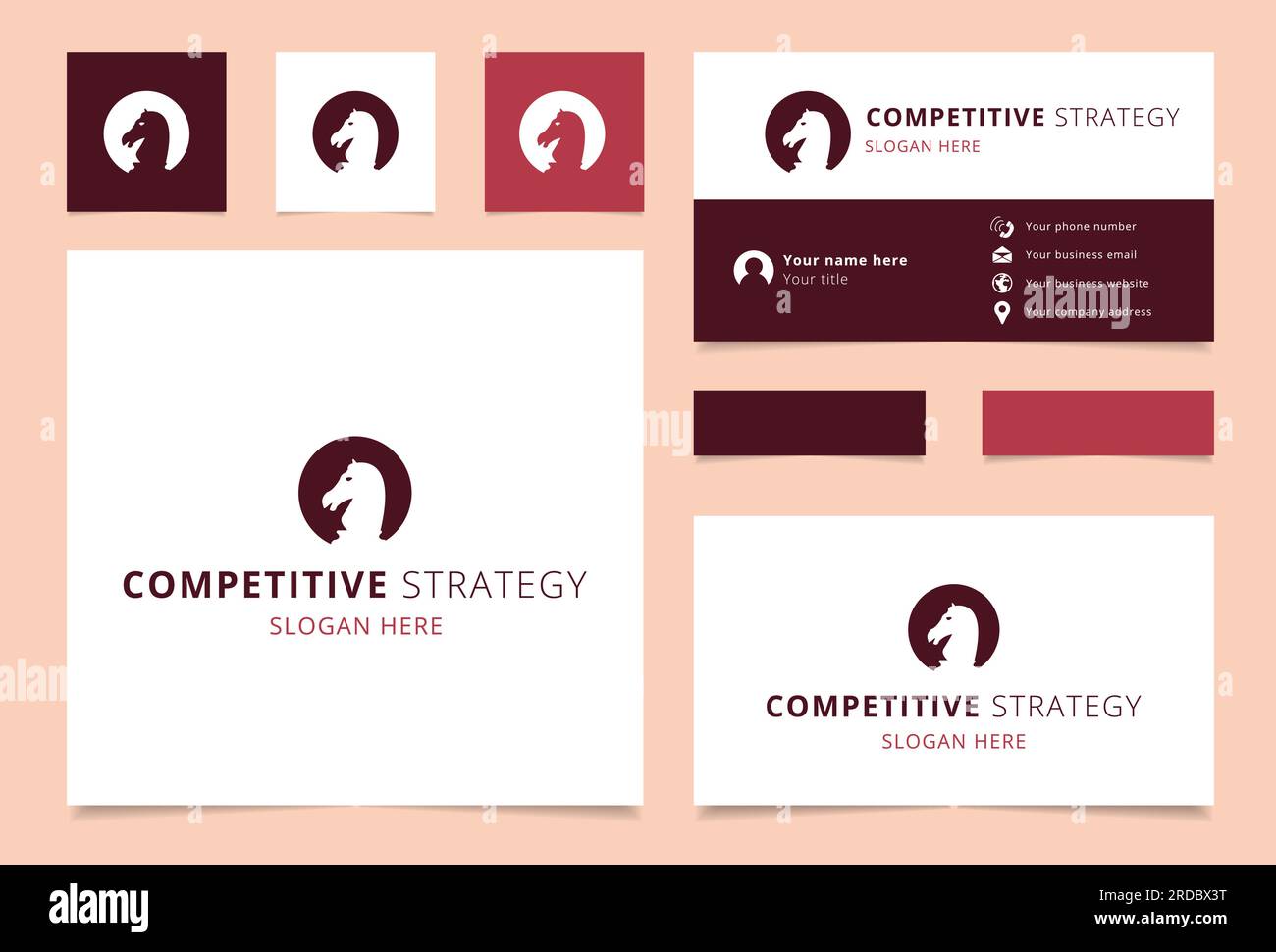 Competitive strategy logo design with editable slogan. Branding book ...