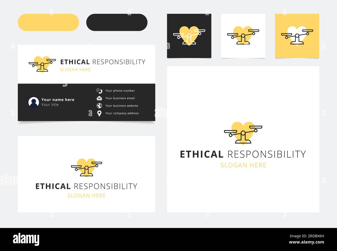 Ethical responsibility logo design with editable slogan. Branding book and business card ...
