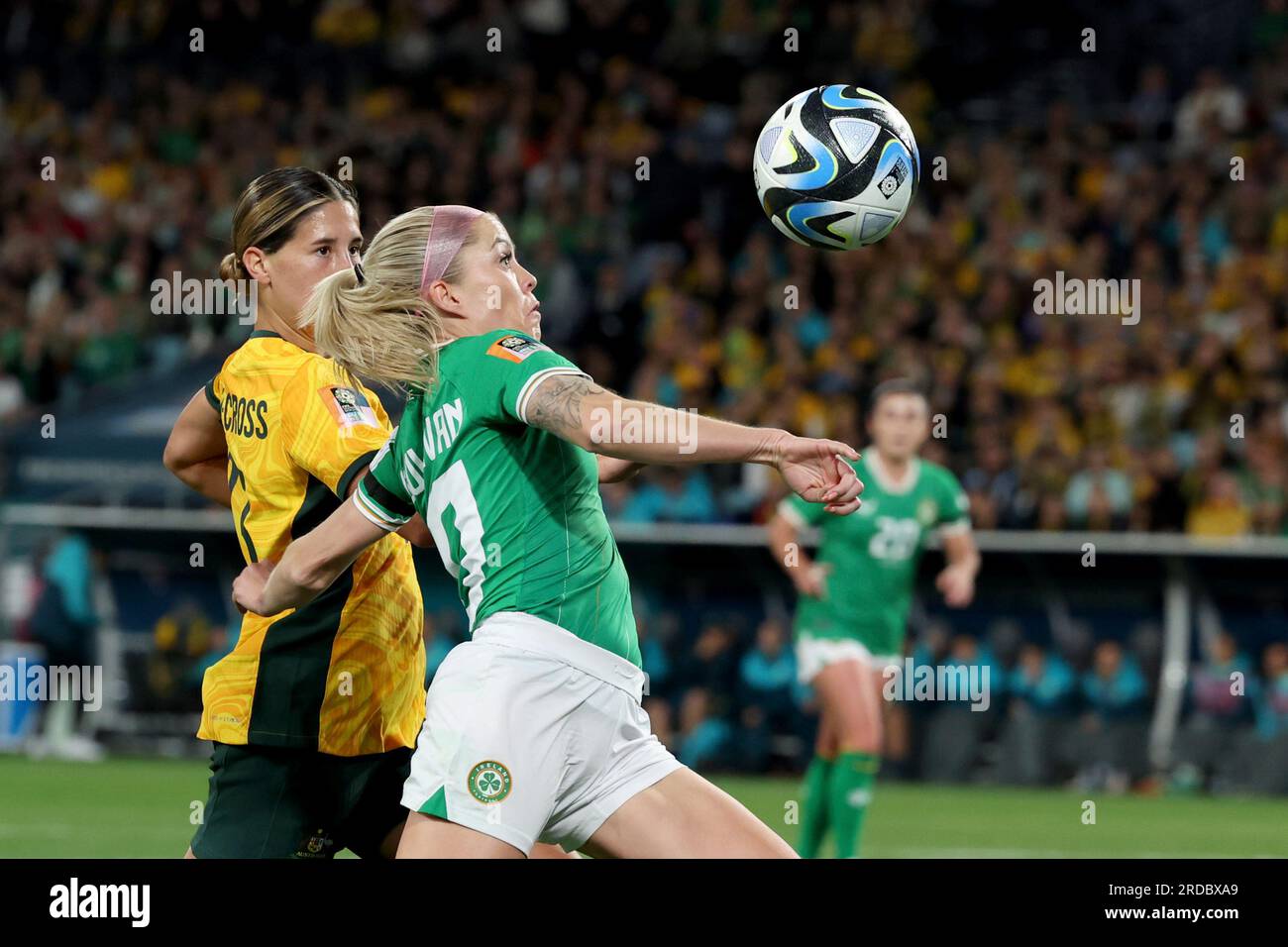 Ireland's Denise O'Sullivan and Australia's Kyra Cooney-Cross, left ...