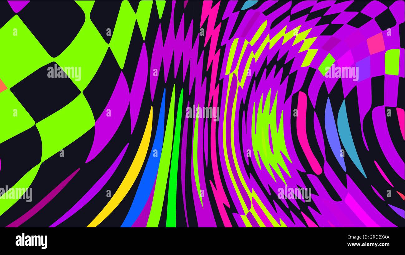 Distorted twisted checkered background. Trippy strip psychedelic ...