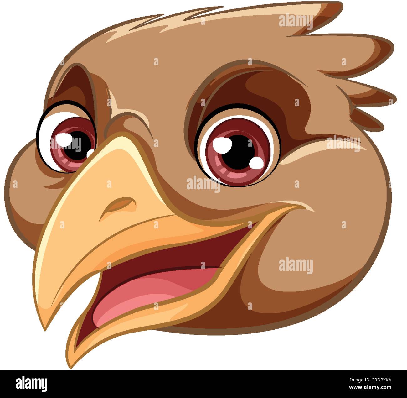 A cheerful brown bird with a smiling face, isolated on a white ...