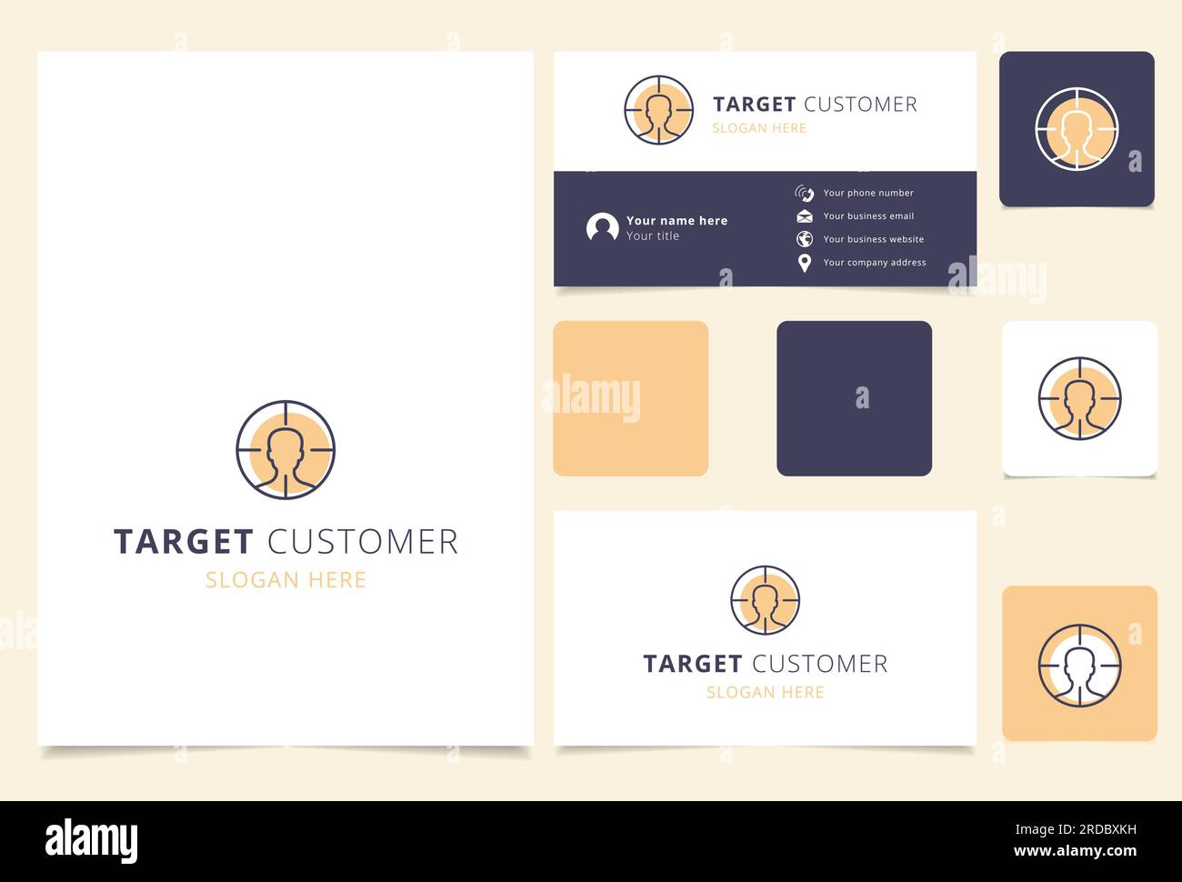 Target customer logo design with editable slogan. Branding book and ...
