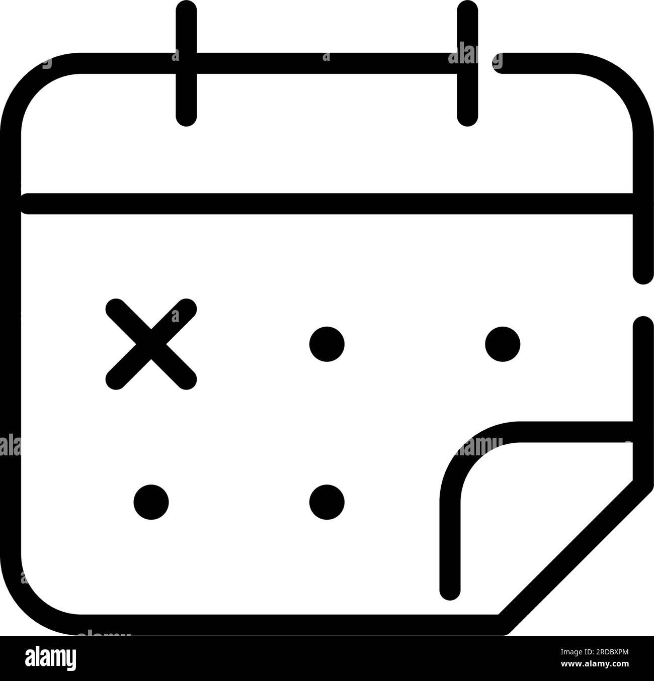 Flip-over calendar with cross sign. Dated checked out. Pixel perfect ...
